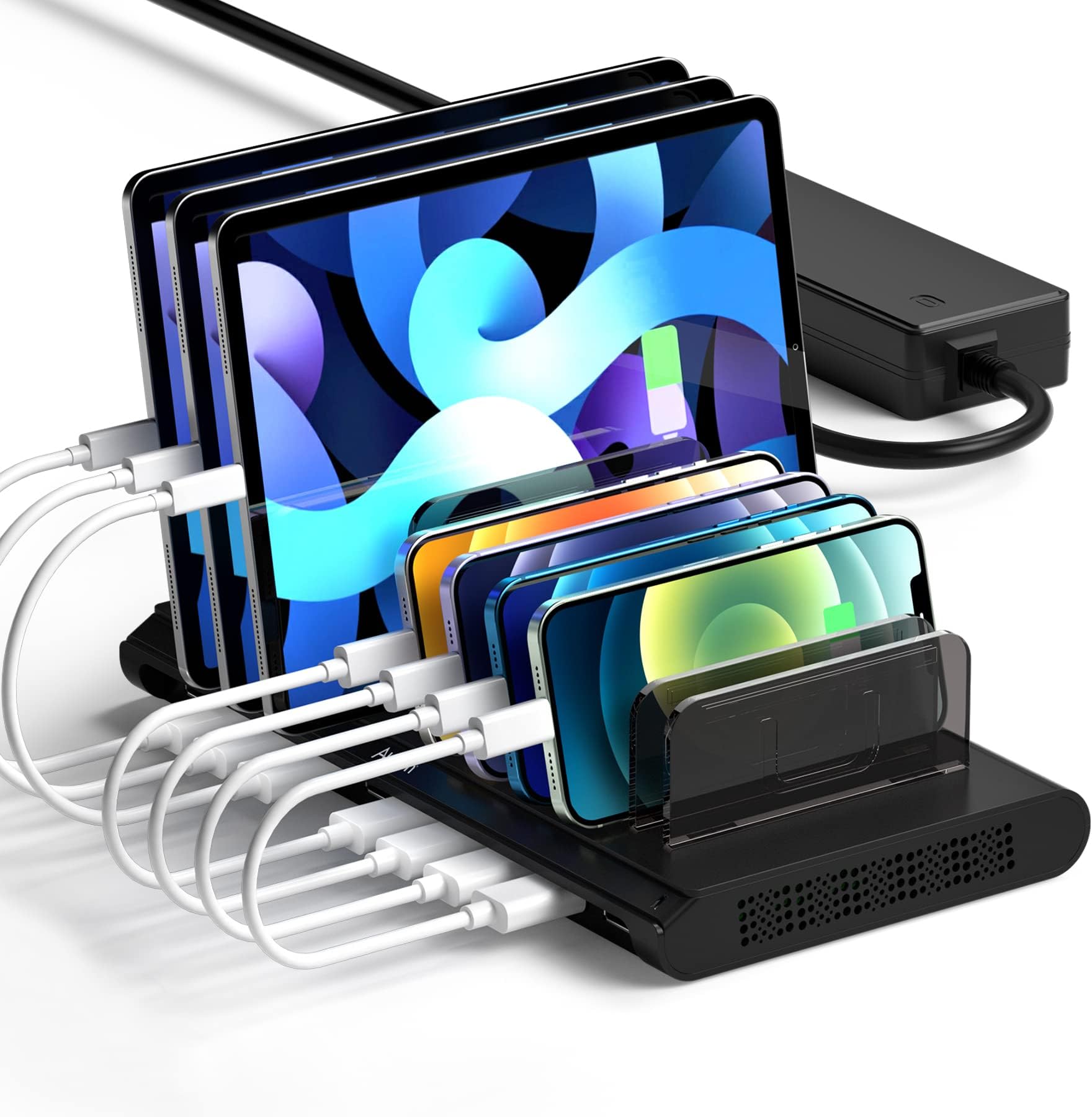 Amazon.com: Alxum iPad Charging Station, 108W 10 Port Phone Docking ...