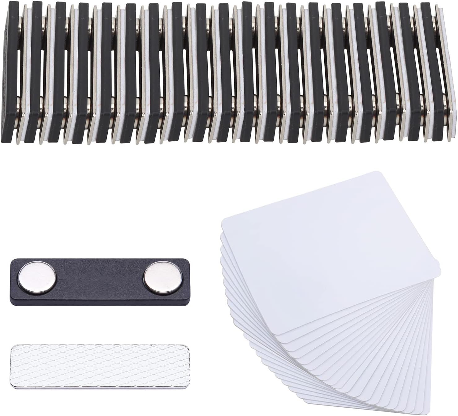 Amazon.com : 20-Pack Magnetic Name Tags, 2.1 x 3.4 Magnetic Blank Name ...