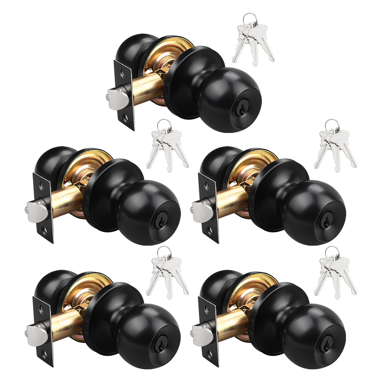 Snapklik.com : KNOBWELL 5 Pack Exterior Door Knobs