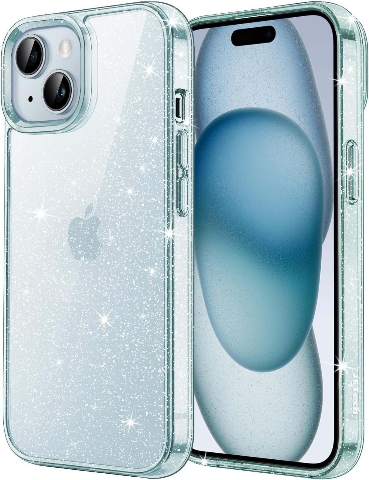 Amazon.com: JETech Glitter Case for iPhone 15 6.1-Inch, Bling Sparkle ...
