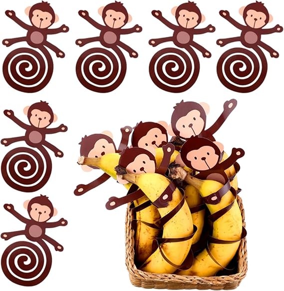 Amazon.com: Weekgrat 24 Pcs Jungle Monkey Cutouts Banana Decorations ...
