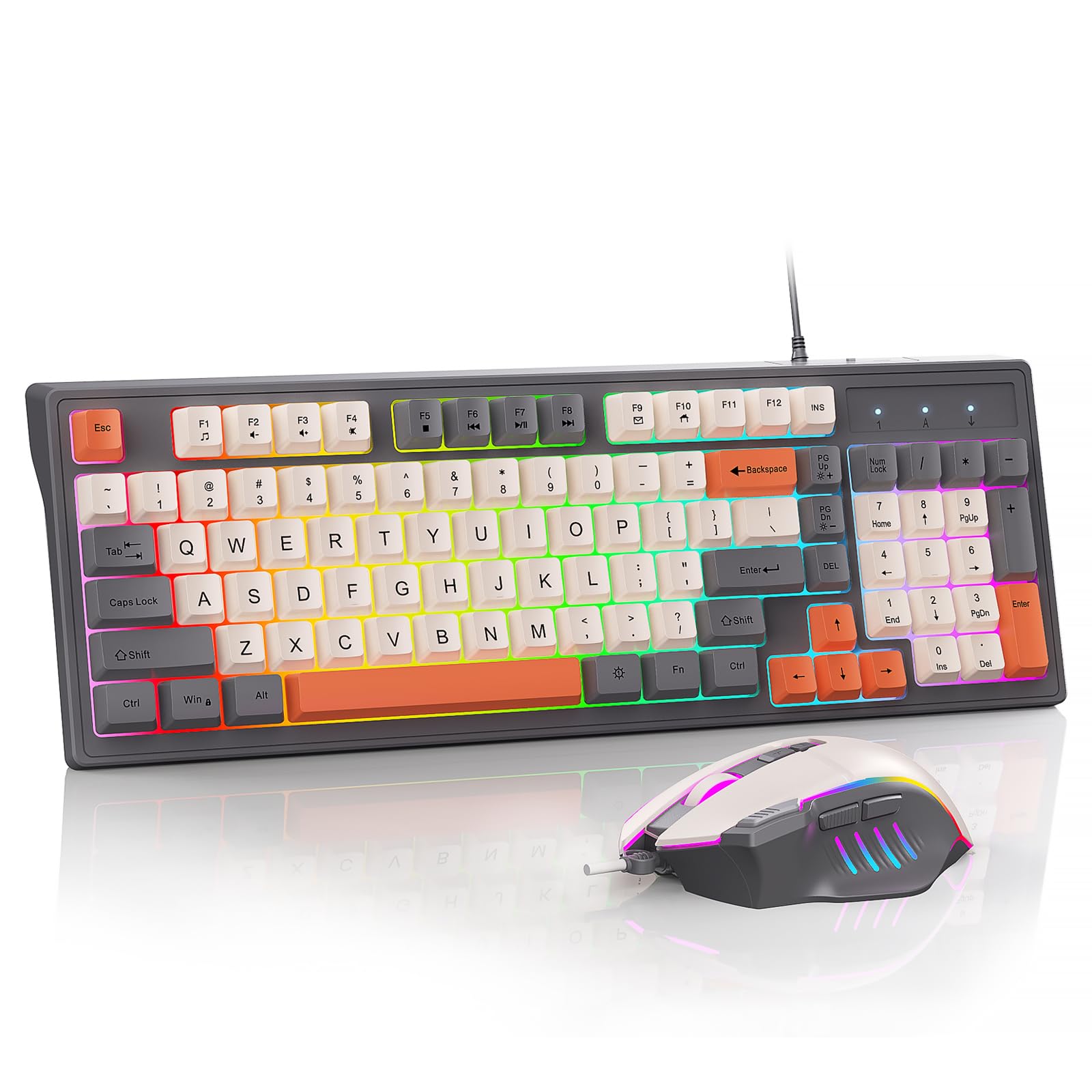 Amazon.com: Wired 98 Keys Keyboard and Mouse Combo, Multimedia(FN ...