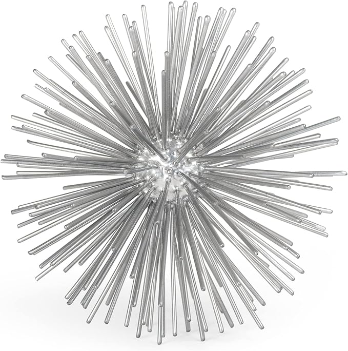Amazon.com: Torre & Tagus Spike Ball Silver Sphere Decor, Mid Century ...