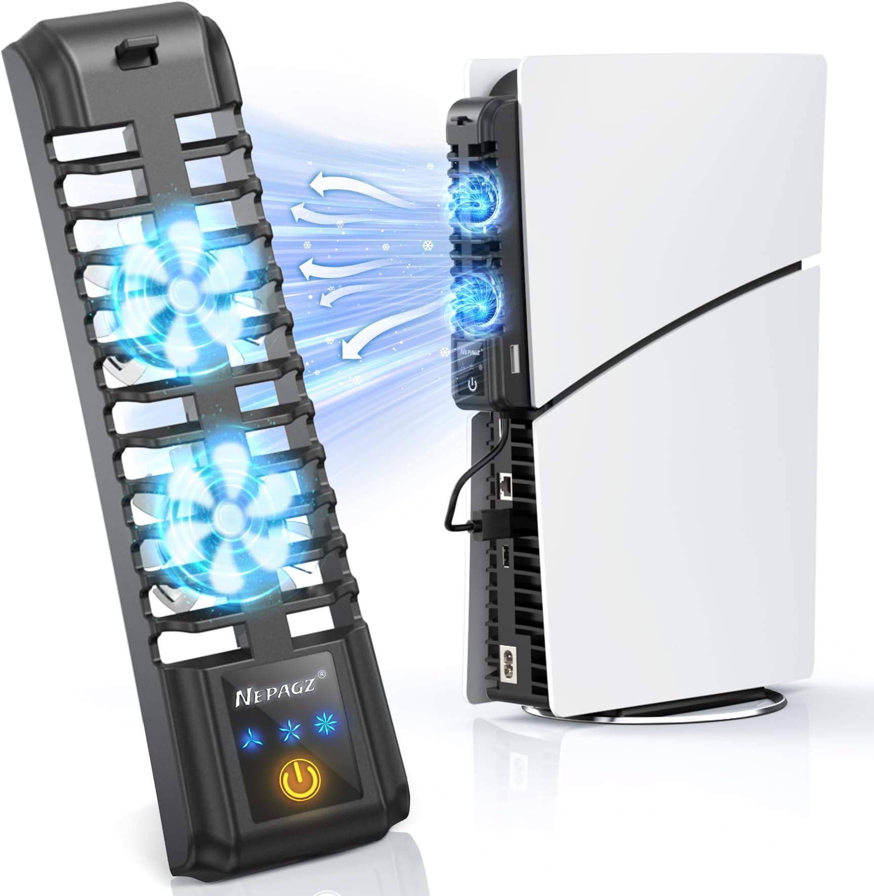 Nepagz Cooling Fan for PS5 Slim Console(Digital/Disc), Upgraded Quiet ...