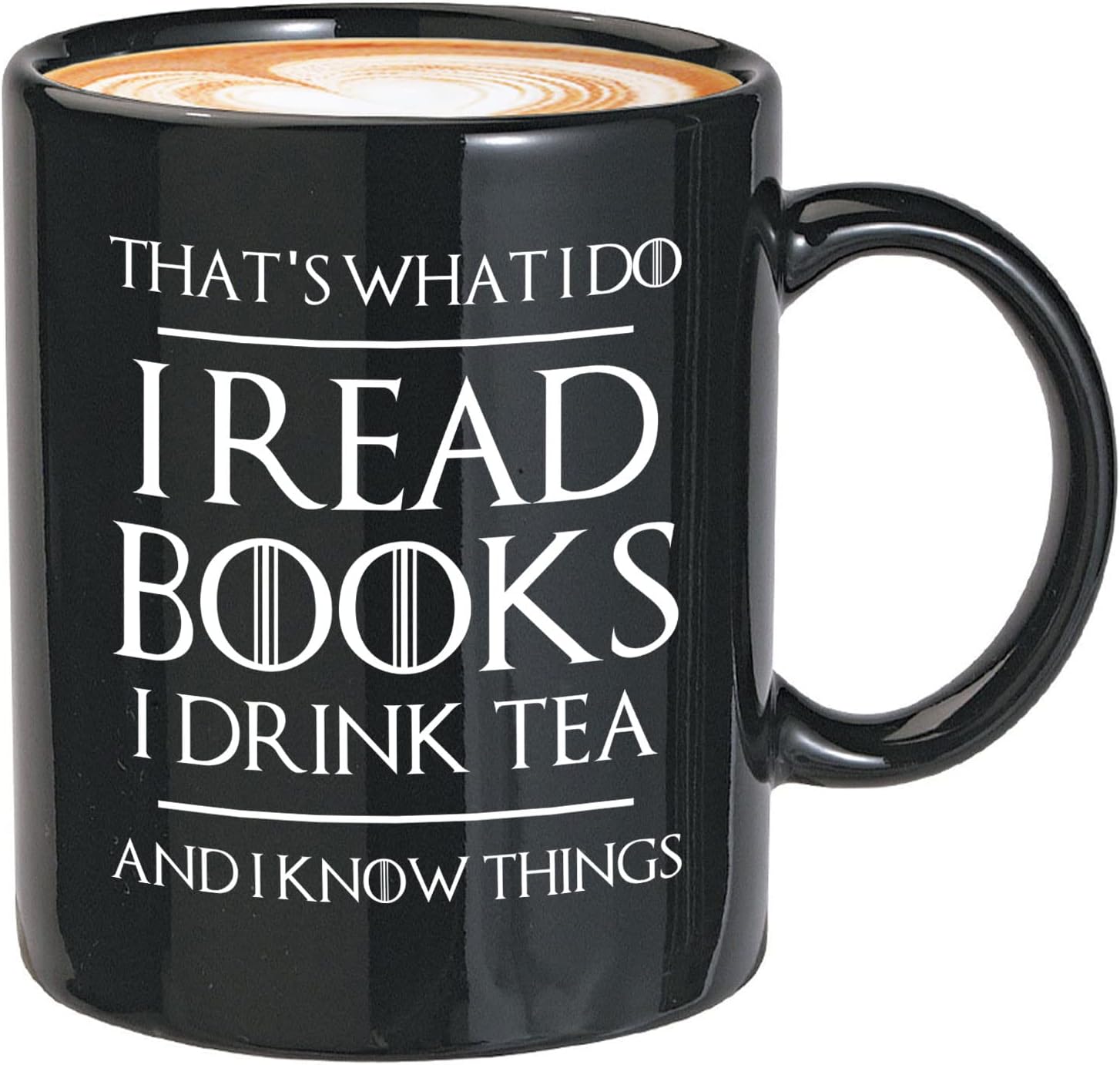 Amazon.com: Book Lover Coffee Mug 11oz Black - Read Books Drink Tea ...