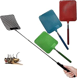 Amazon.com: Telescopic Fly Swatter - HUEIYING Fly Swatter for Indoors. Fly Swatter Heavy Duty ...