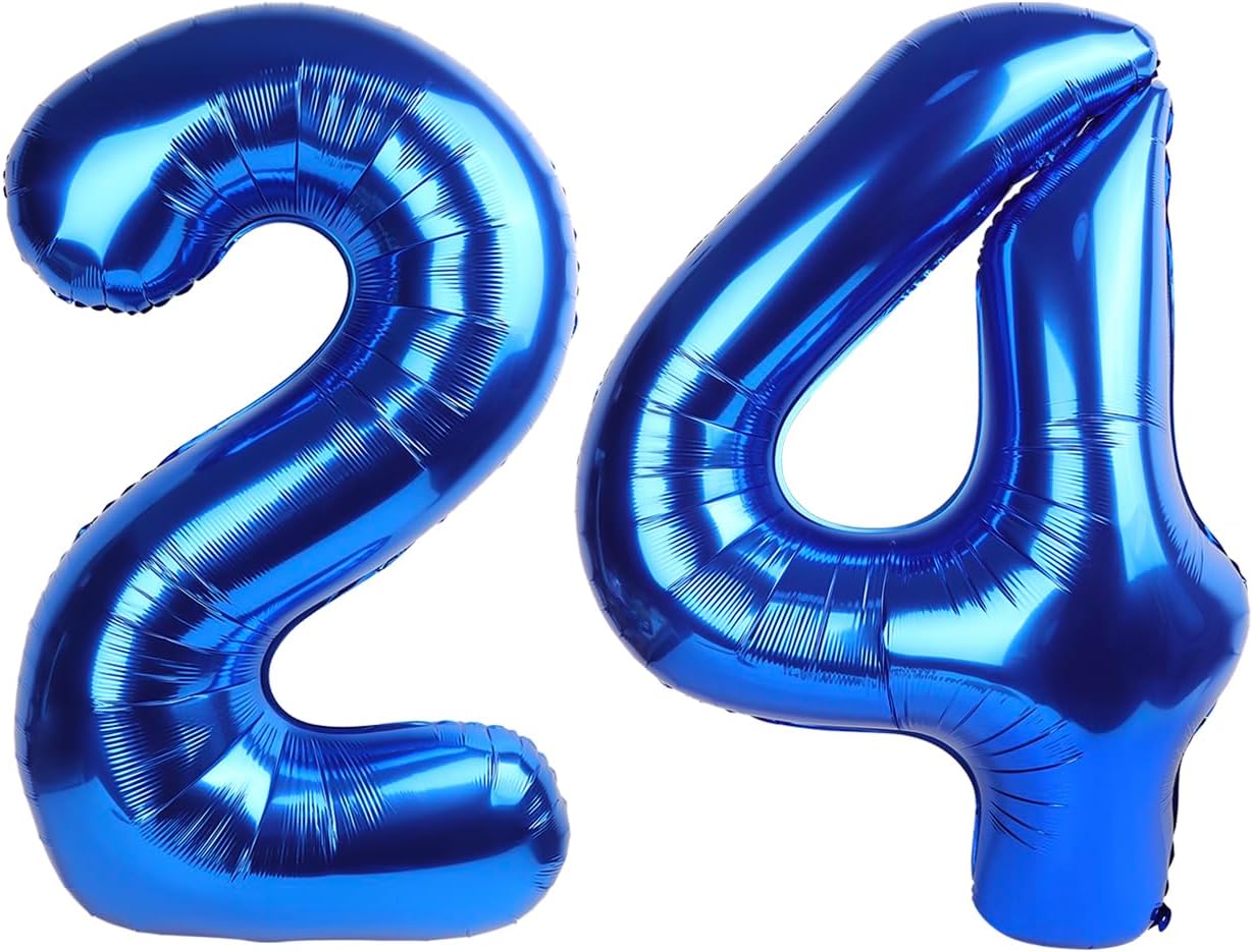 Amazon.com: Jumbo Mylar Navy Blue 24 Number Balloon 40 Inch, Big Number ...