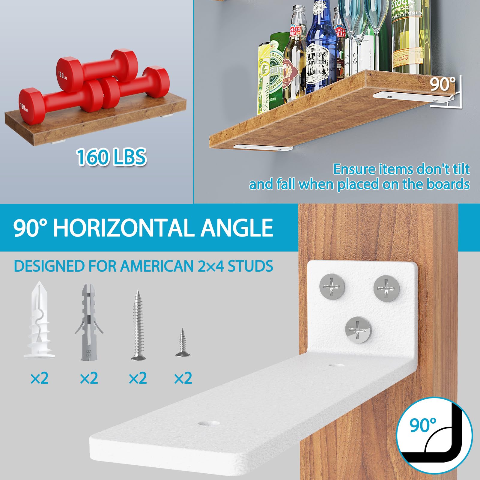 Snapklik.com : Shelf Brackets, Heavy Duty Floating Shelf Bracket 10 ...