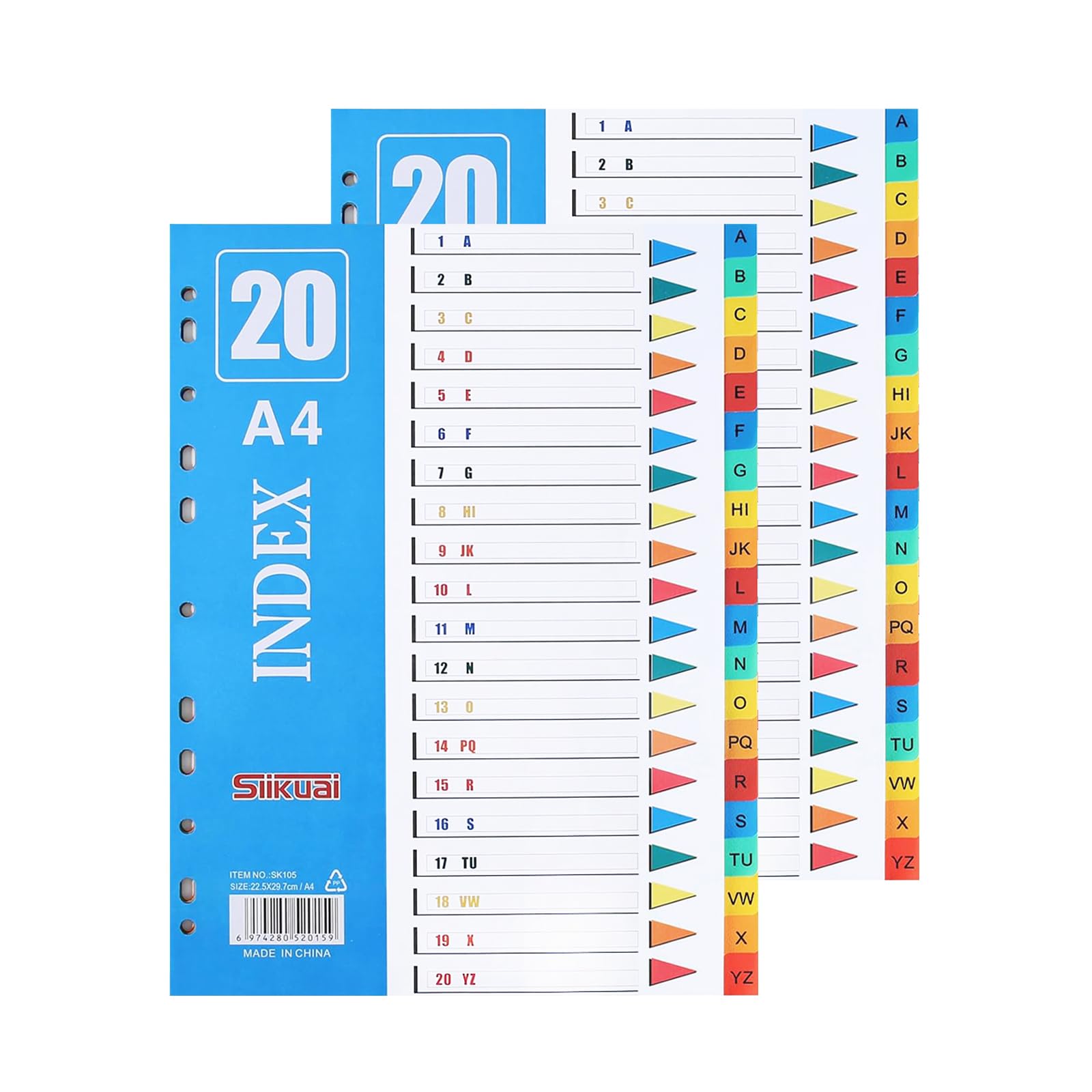 XHDA A-Z Part Dividers A4, 2Pack Plastic A4 File Dividers for Ring ...