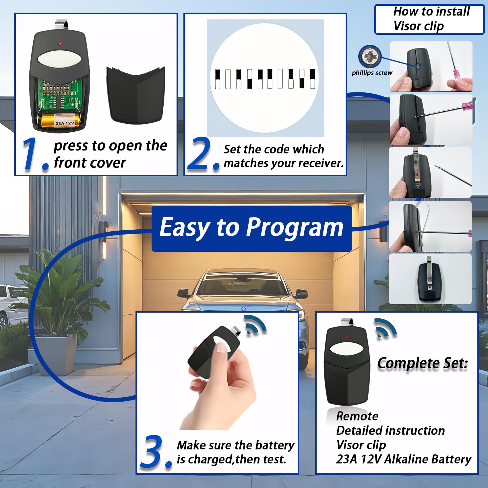 Security Enhanced Remote Upgraded Linear DTC Delta 3 Garage Door Remote ...
