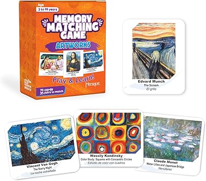 Amazon.com: Menique Memory Matching Game – Famous Paintings for Adults ...
