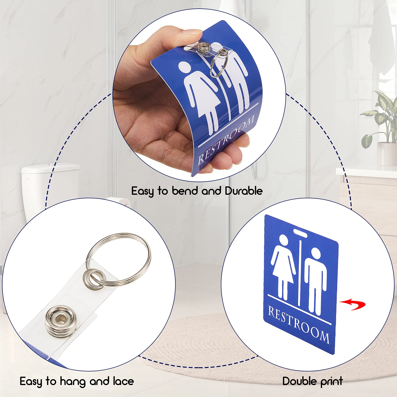 Snapklik.com : Gersoniel 6 Pieces Unisex Bathroom Pass Keychains ...
