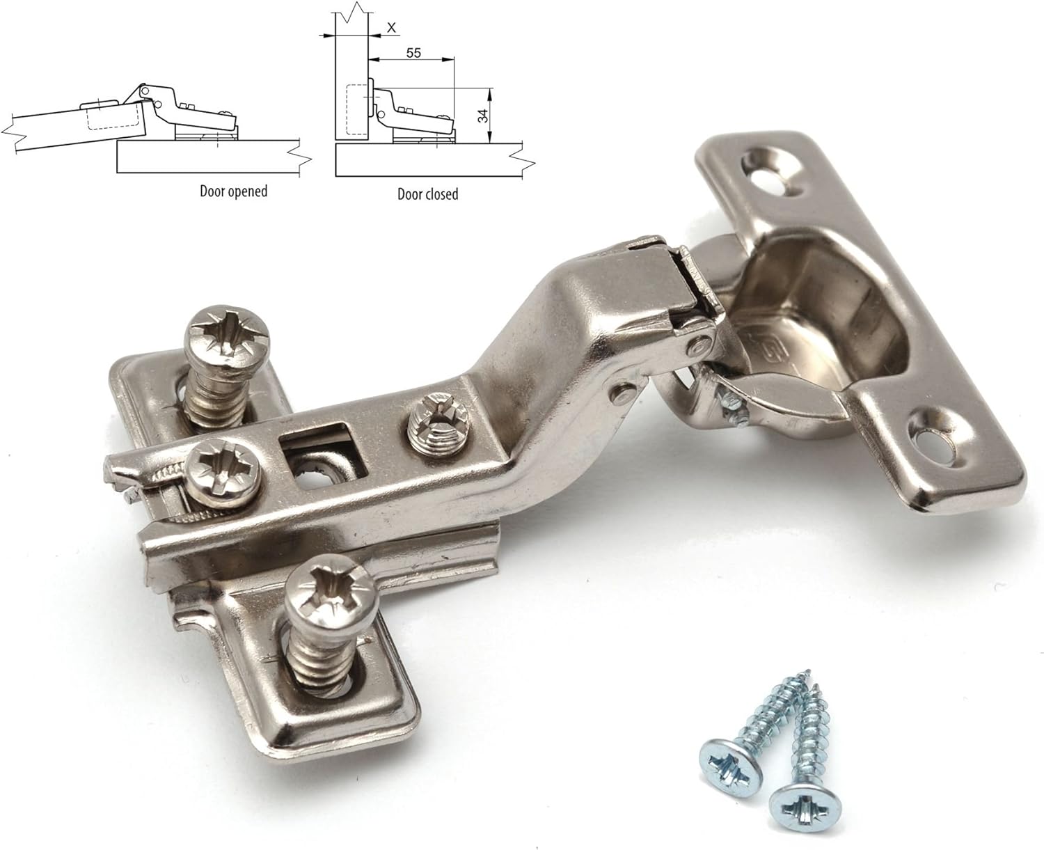 GTV 26mm Modern Kitchen Cabinet Cupboard Wardrobe Standard Hinges Flush ...