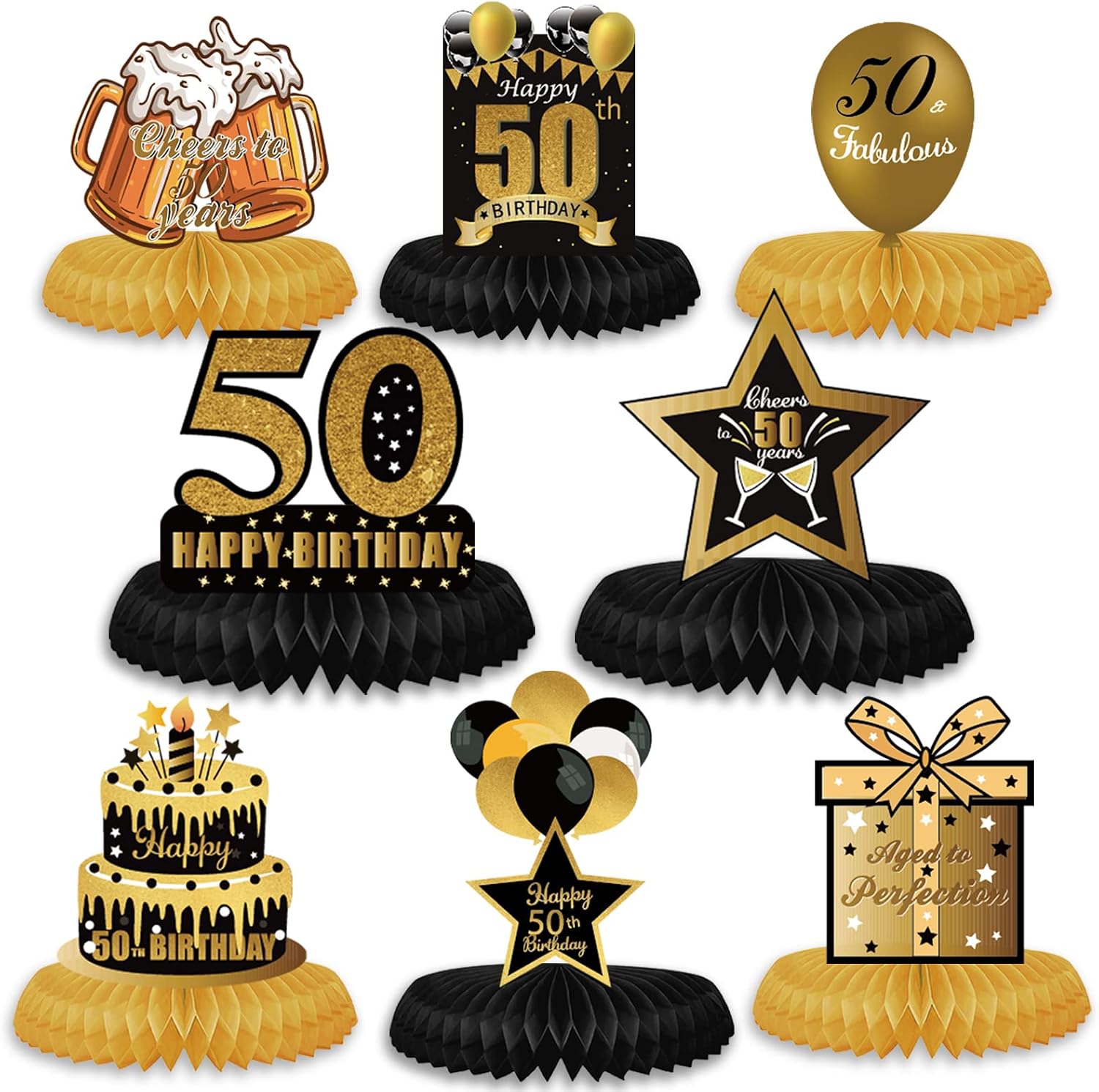Amazon.com: HTDZZI Cheers to 50 Years Birthday Decorations, 50th ...