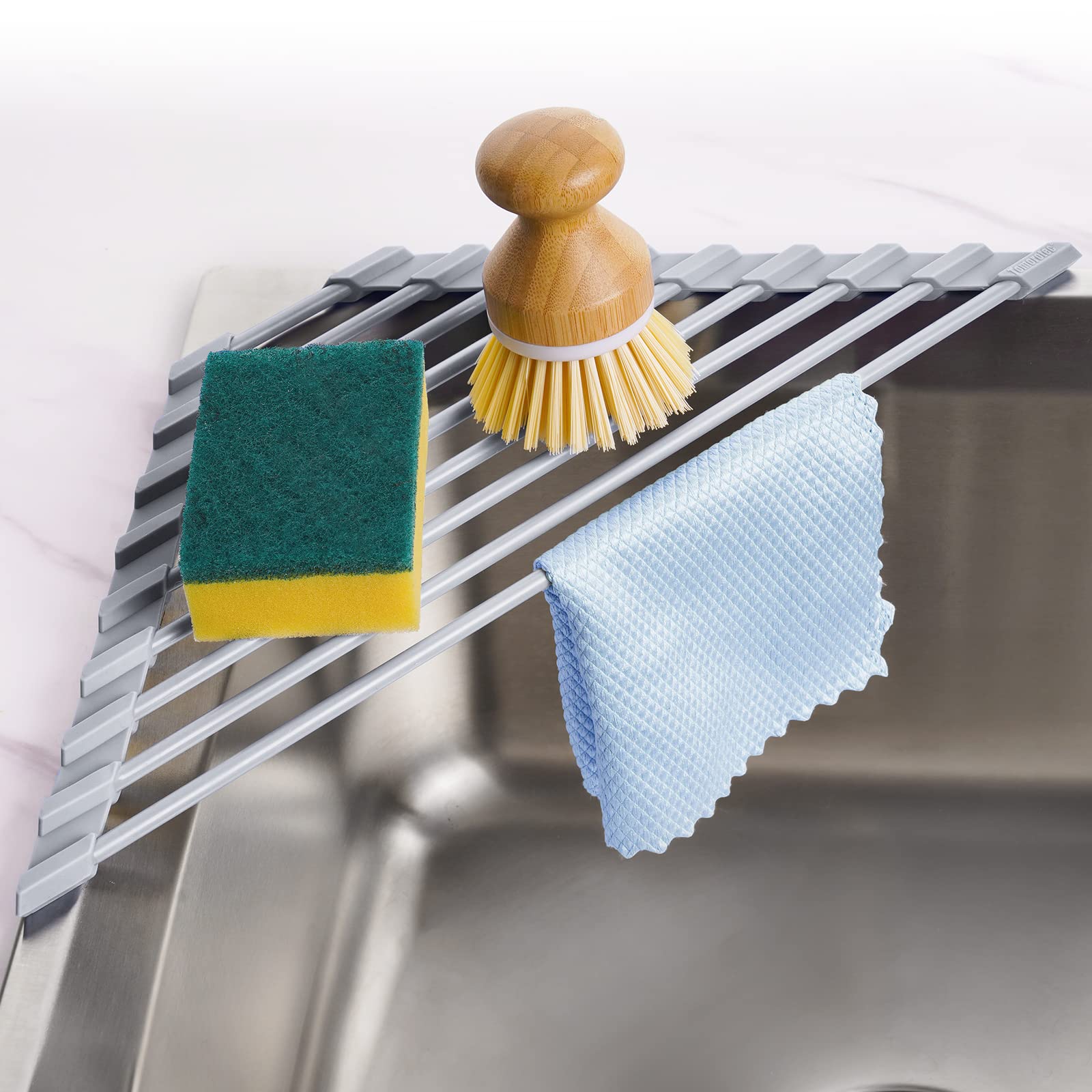 Amazon.com - Tomorotec Triangle Roll-Up Dish Drying Rack - Small ...
