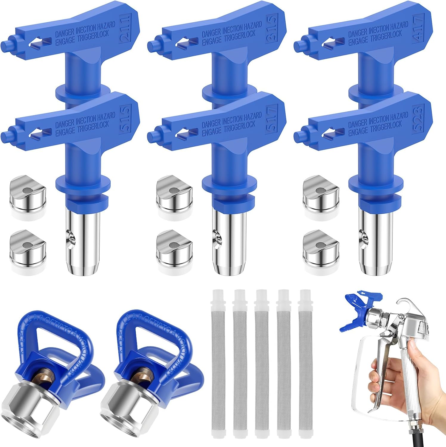 Airless Paint Nozzles Set Reversible Spraying Machine Tips Airless ...