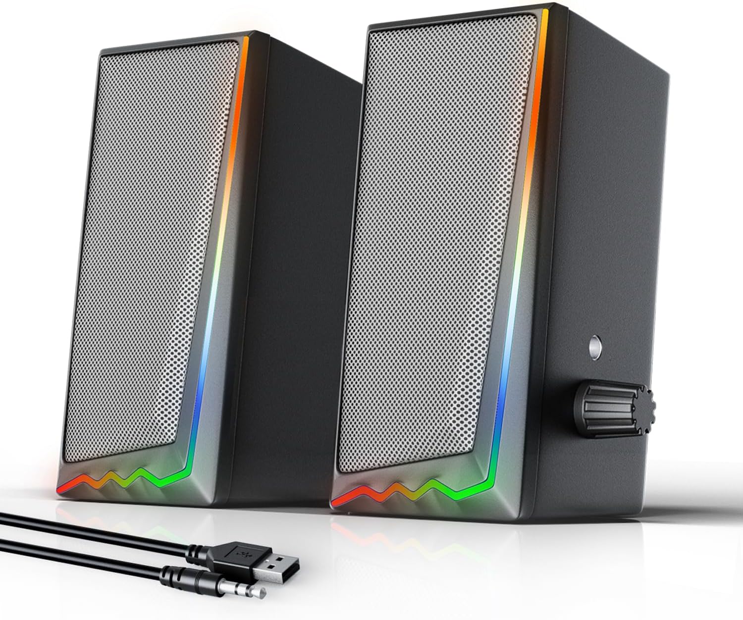 Amazon.com: Computer Speakers with 3.5 mm Aux,Desktop Speakers with ...