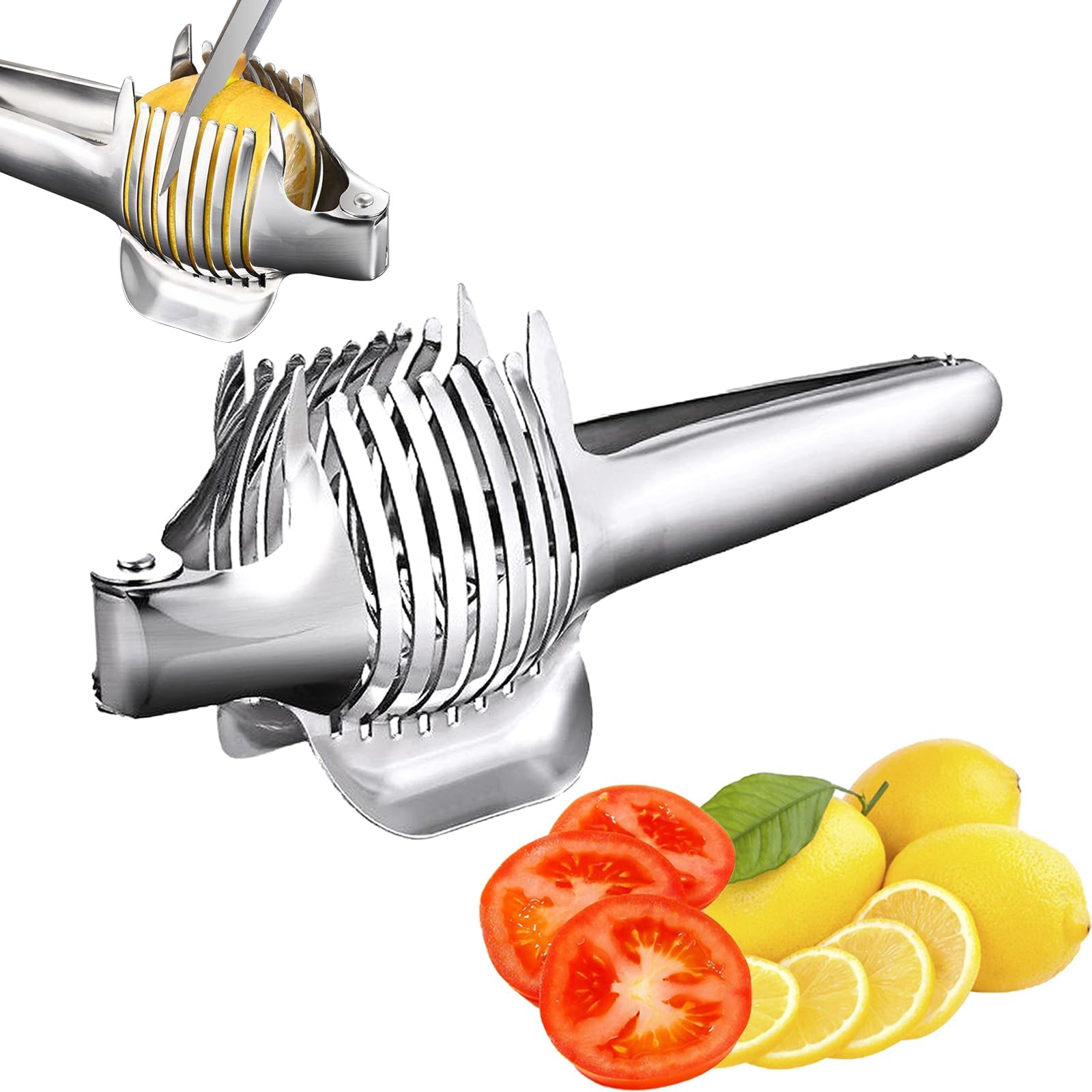 Amazon.com: Universal Tomato Slicer & Holder with Ergonomic Grip - 8 ...