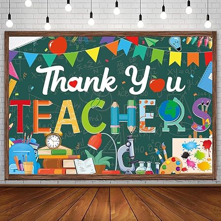 Amazon.com: MEHOFOND 7x5ft Thank You Teachers Backdrop Thank You ...