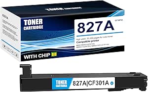 Amazon.com: 1-Pack Cyan 827A CF301A Toner Cartridge: Compatible 827A CF301A Replacement for HP ...