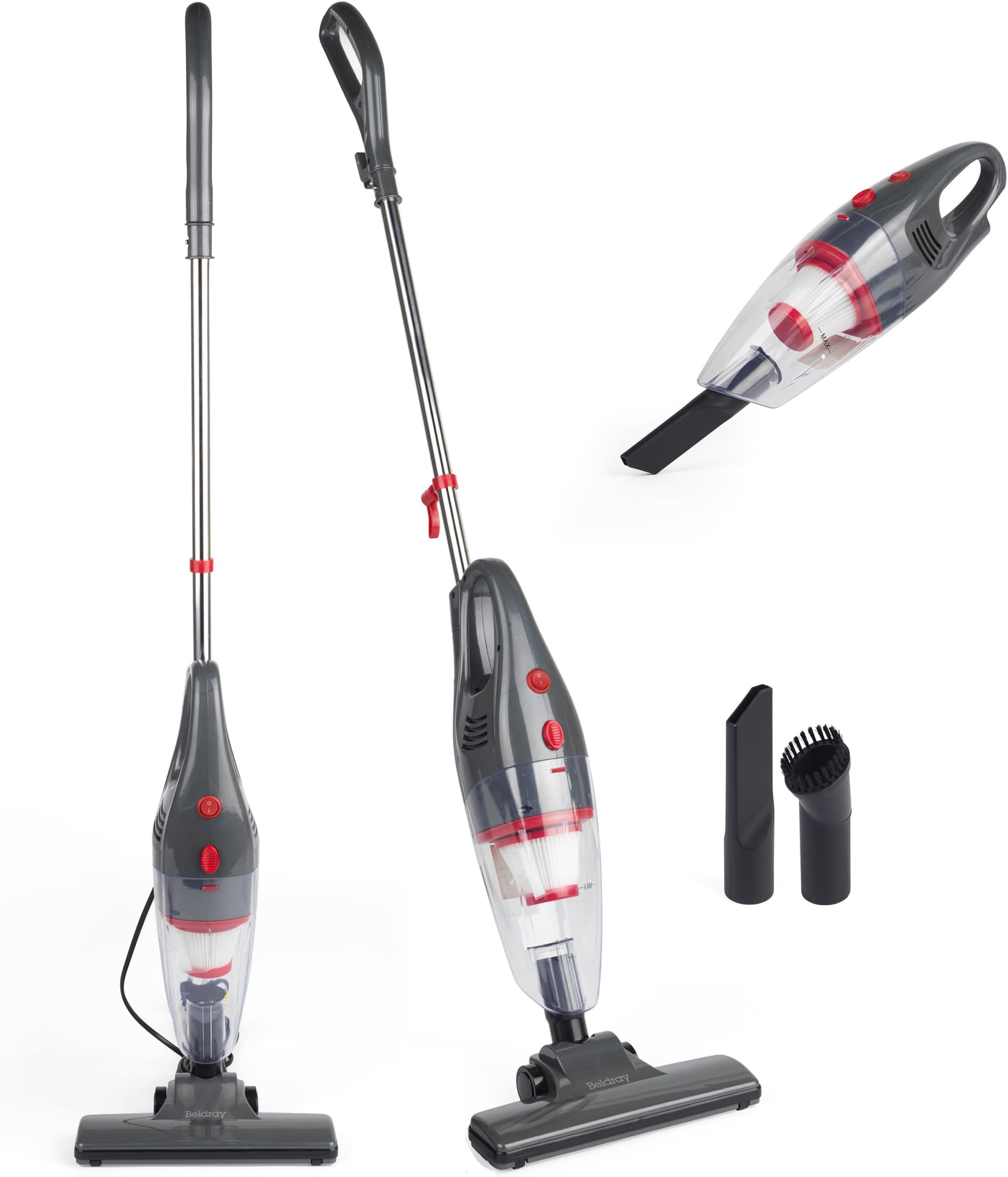 Duronic Vacuum Cleaner Upright Bagless VC7/RD Handheld Stick HEPA ...
