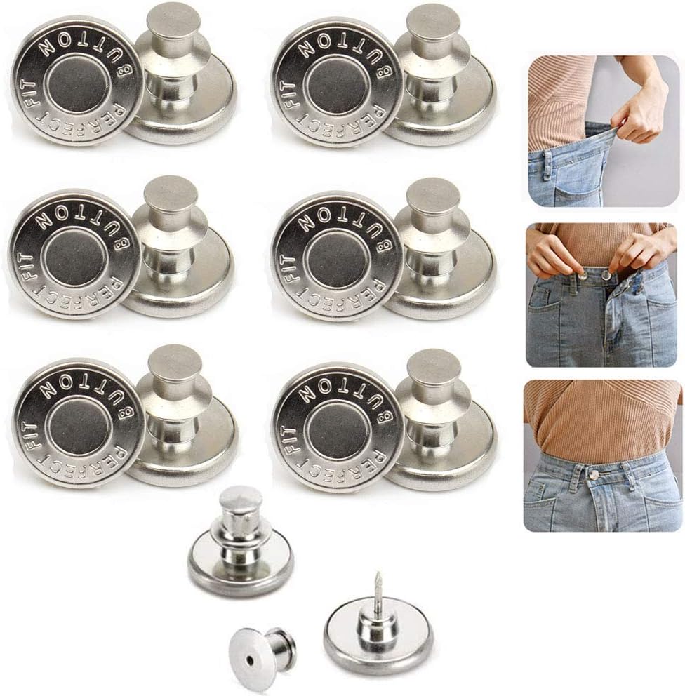 Amazon.com: 8 Sets 4 Colors Pant Waist Tightener, Jean Button Pins Kit ...