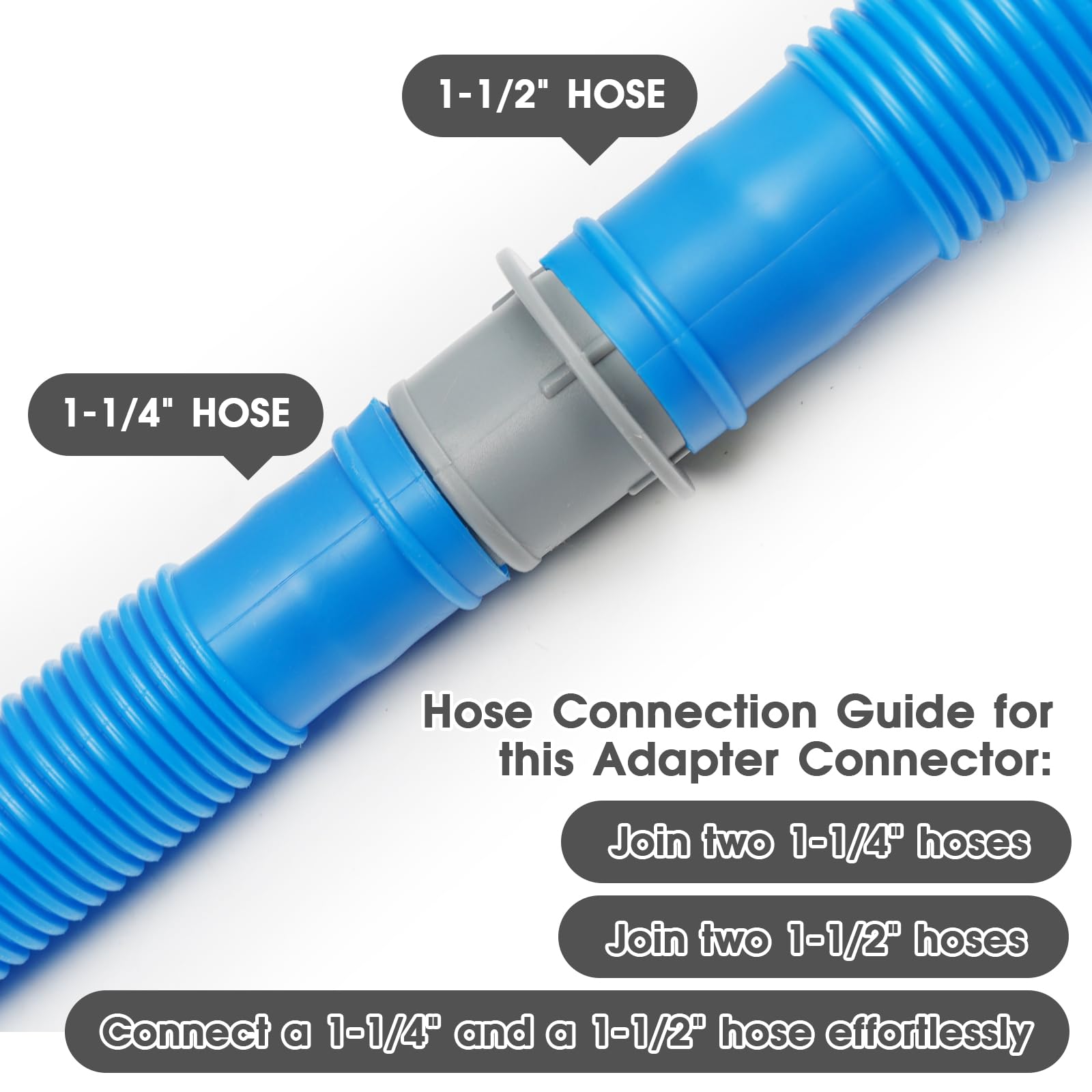 Snapklik.com : TidyMister Pool Hose Adapter Connector Coupling 1-1/4 Or ...