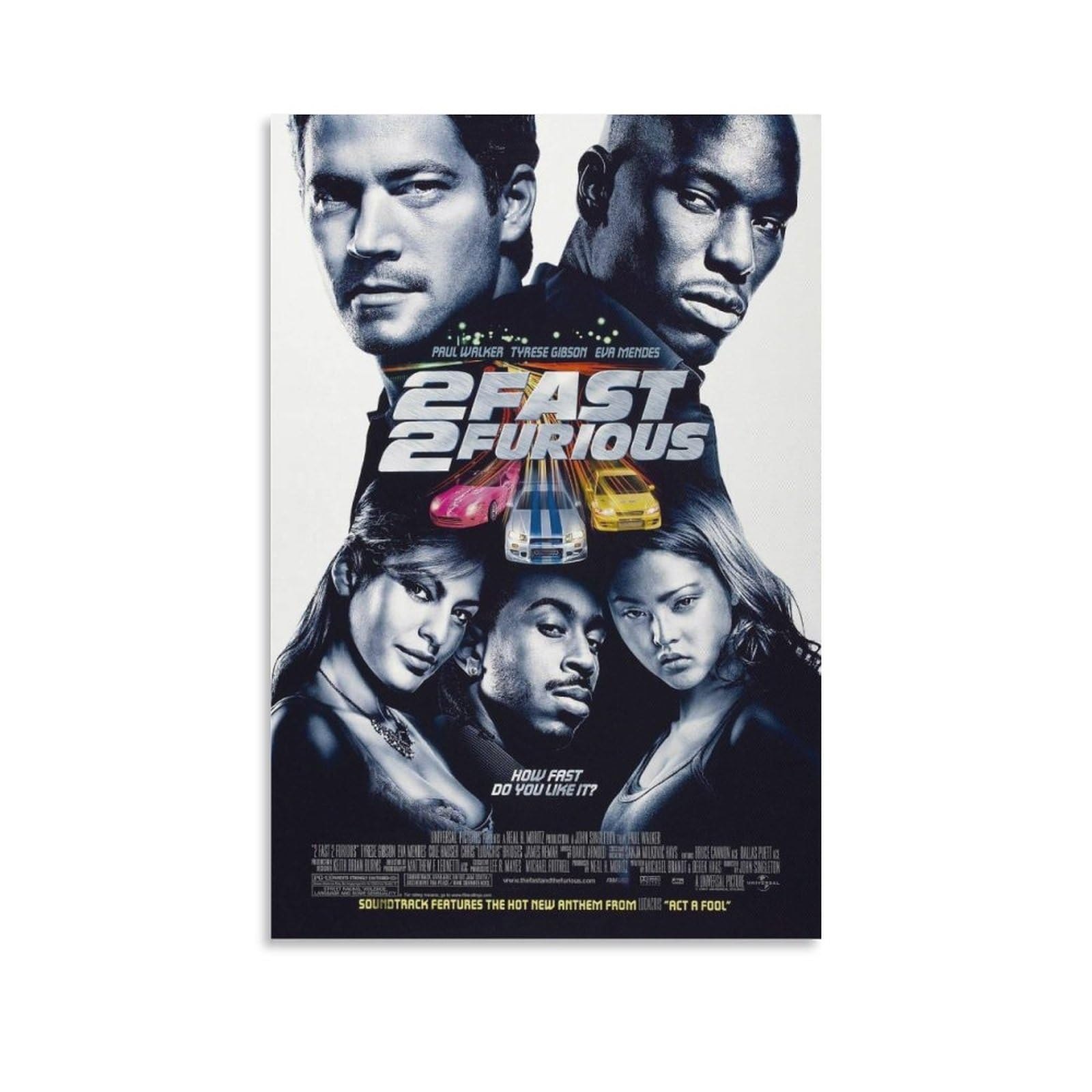 Amazon.com: Fast Movie Posters And Furious 2 Poster Canvas Wall Art ...
