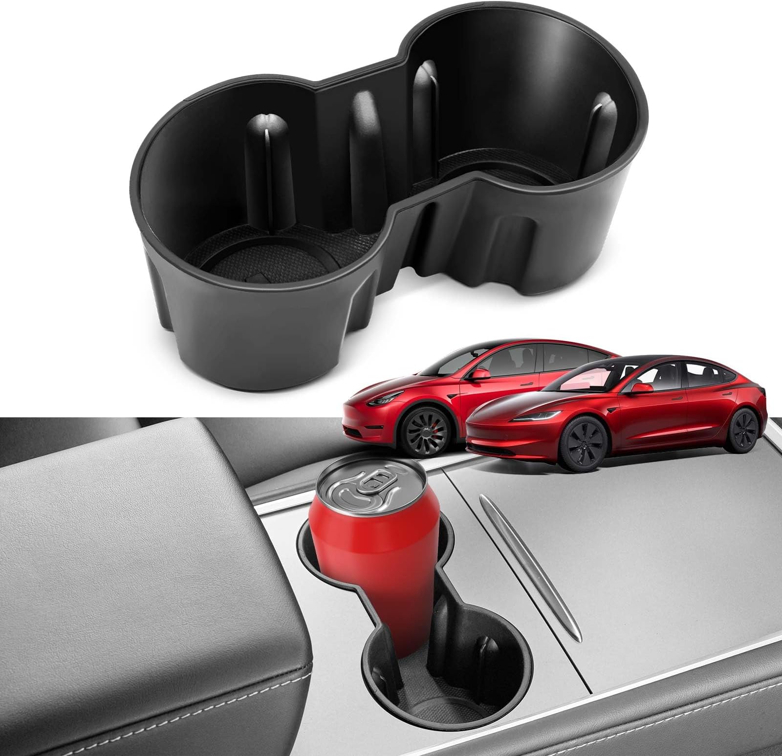 Amazon.com: YHTAUTO Fit Tesla Model Y Model 3 Center Console Cup Holder ...