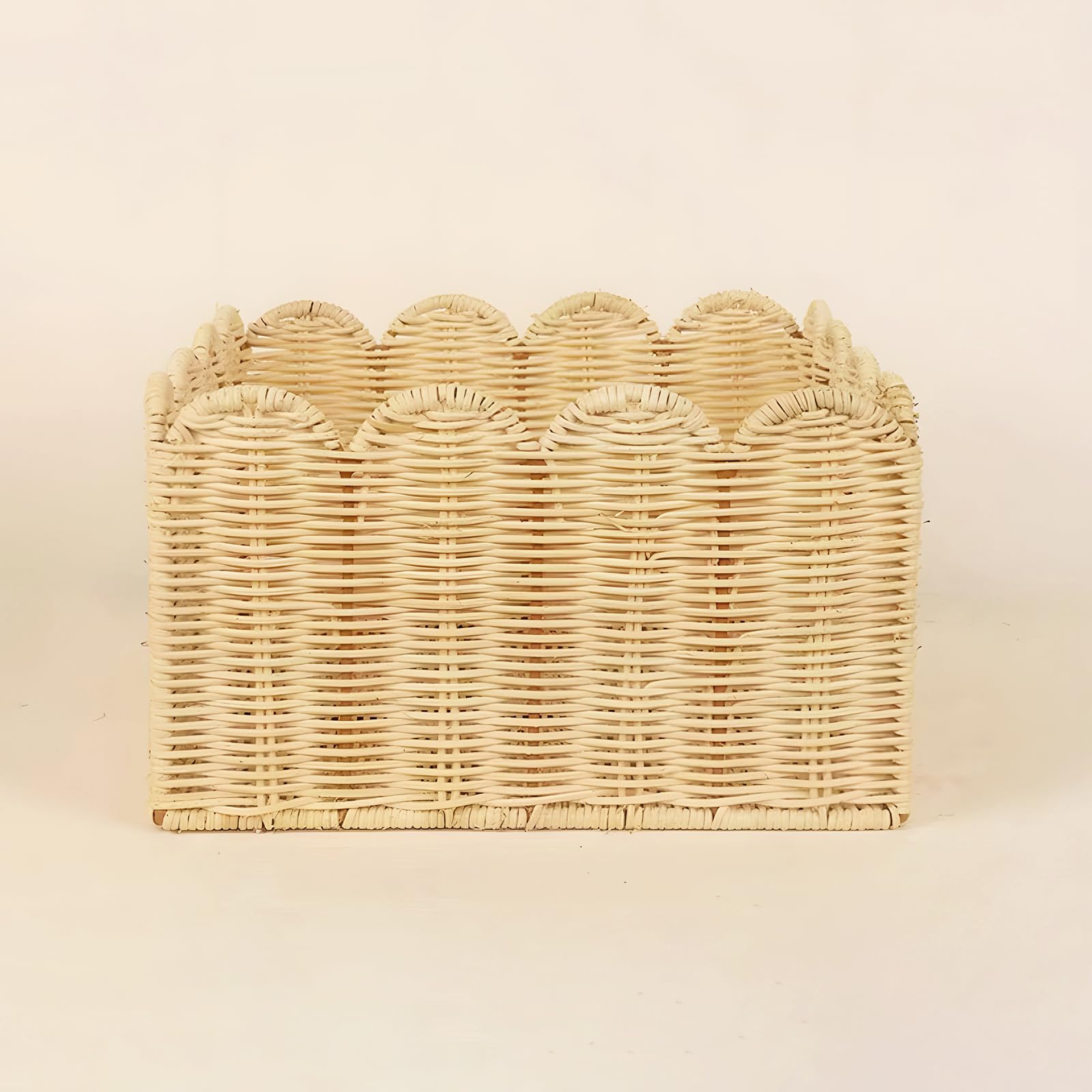 Amazon.com: Scalloped Basket, Wicker Baskets for Storage, Hand Woven ...