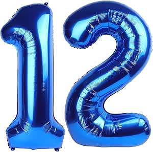 Amazon.com: Navy Blue Number 12 Balloon 40 inch, 12 Number Balloons ...