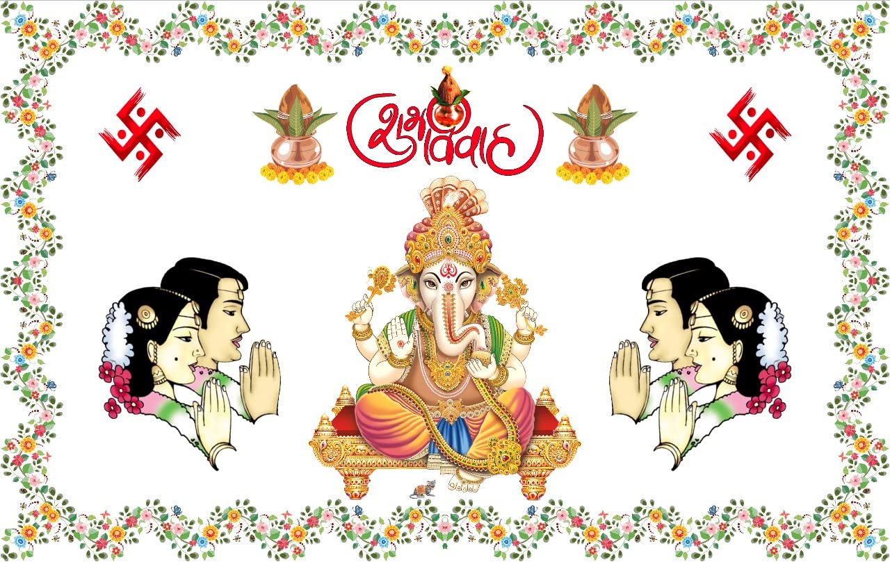 T.S Gandhi Wedding Premium Dulha-Dulhan and Ganesh Design ANTARPAT ...