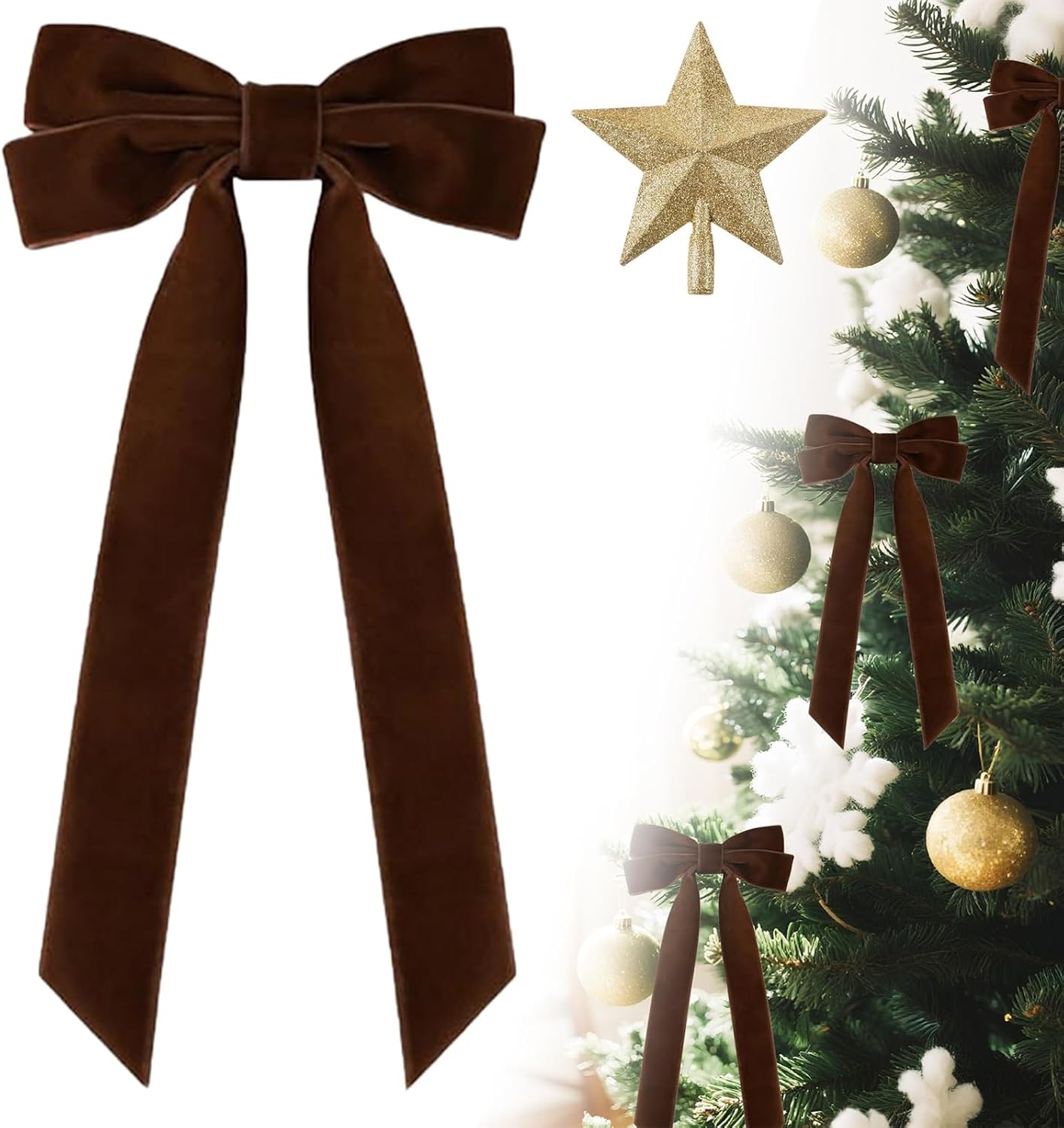 Amazon.com: WUAXYBM 16PCS Velvet Ribbon Burgundy Bows for Christmas ...