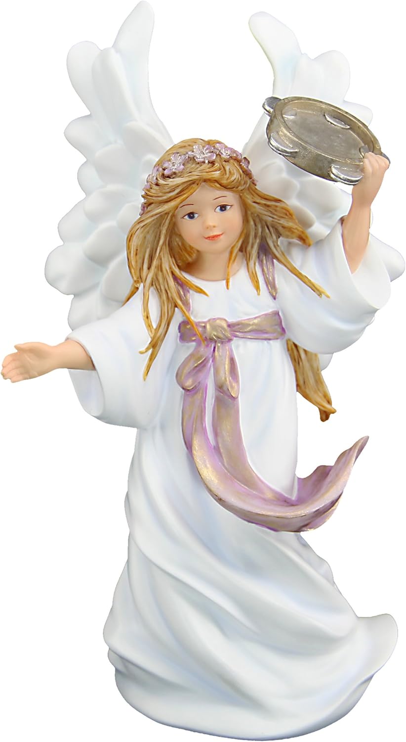 Amazon.com: Hallelujah Angels - 7-Inch Figurine Playing The Tambourine ...