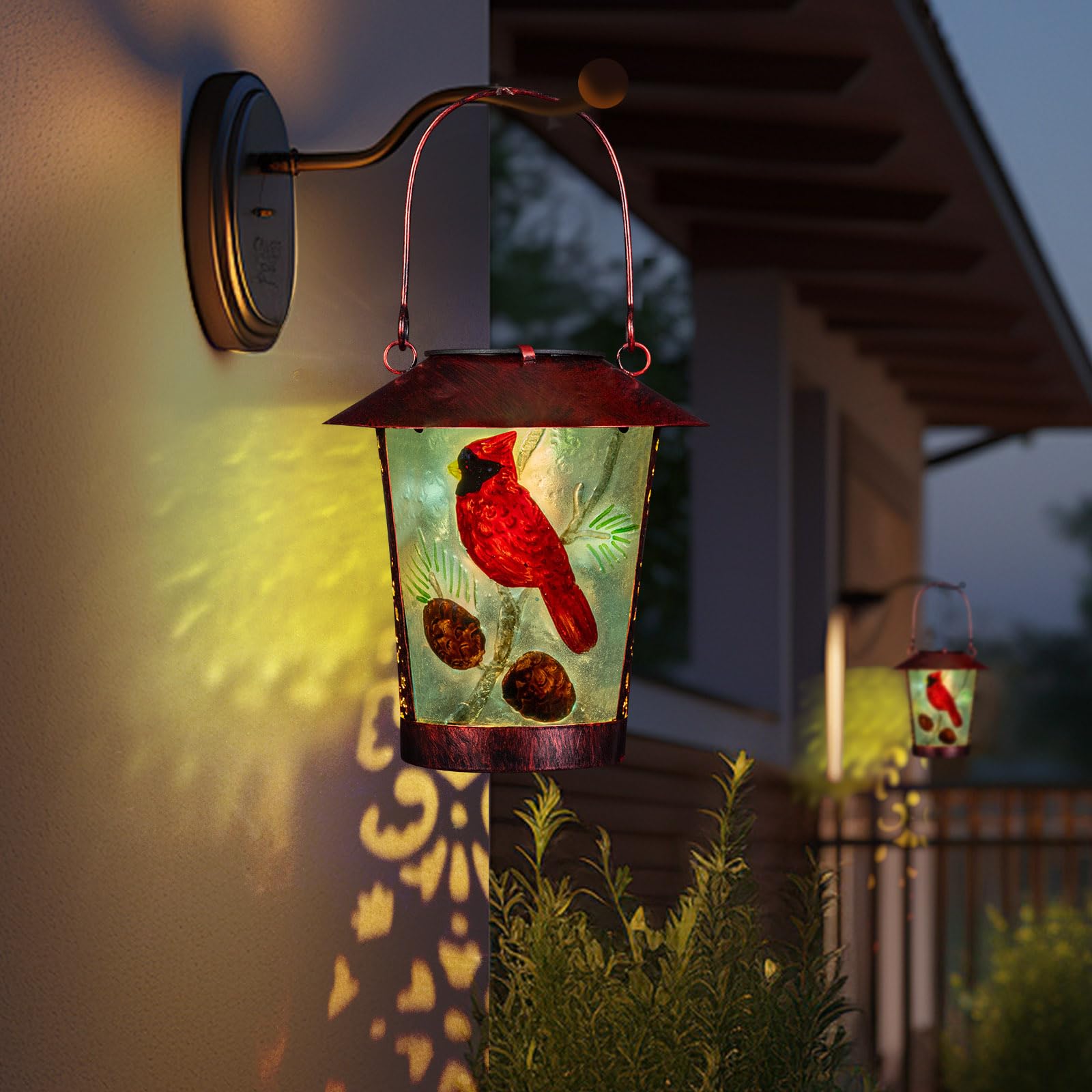 Amazon.com: FANOAULEA Cardinal Hanging Solar Lanterns Waterproof Solar ...