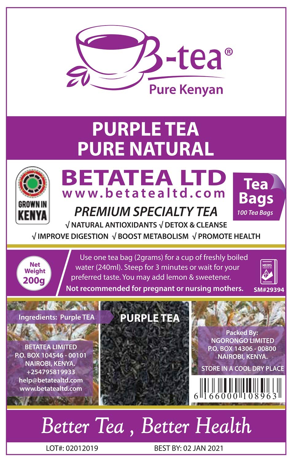 Amazon.com : Purple Tea | Detox & Cleanse | 100% Natural | Healthy ...