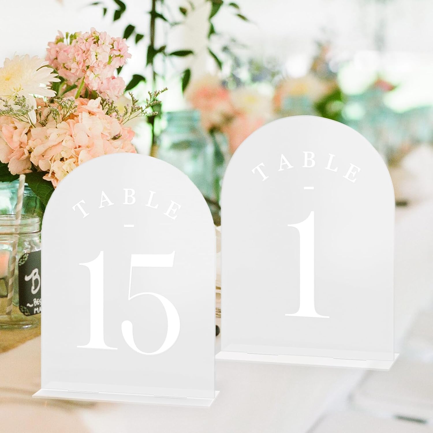 Amazon.com: Wedding Table Numbers, 1-15 Mirror Arch Table Numbers with ...