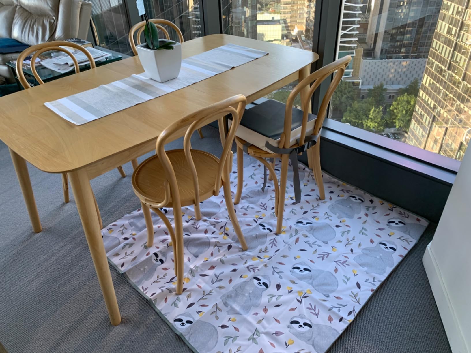 BABYBOET Splat Mat for Baby – Under High Chair Floor Mat Protects Wood ...