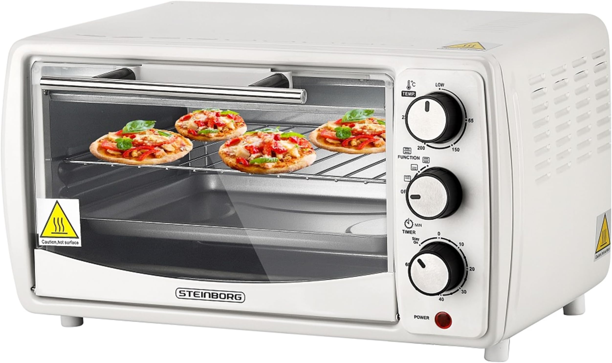 TurboTronic Mini-Backofen mit Doppelverglasung, elektrischer Grillofen ...