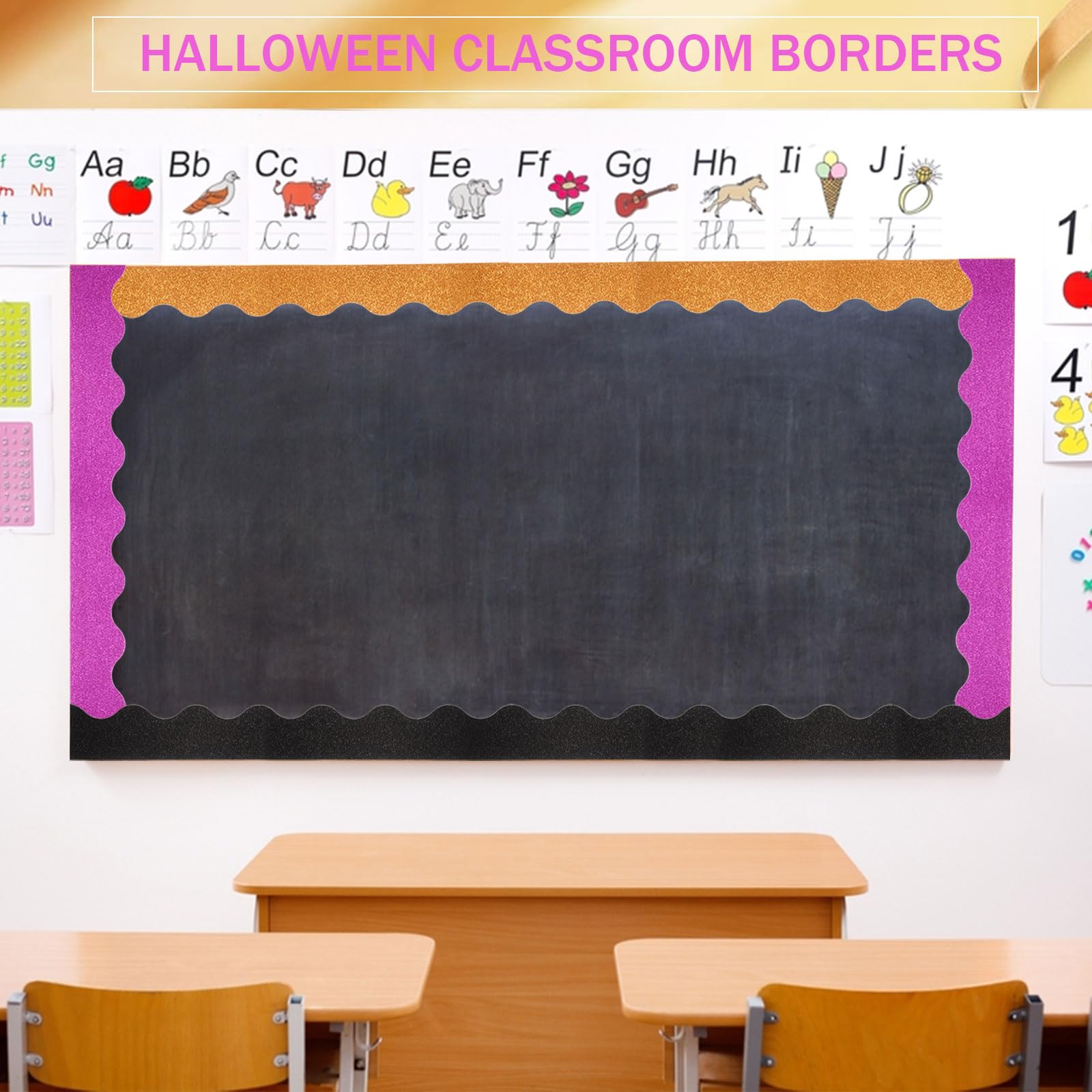 Snapklik.com : 100 Feet Halloween Bulletin Board Border Shine Glitter ...