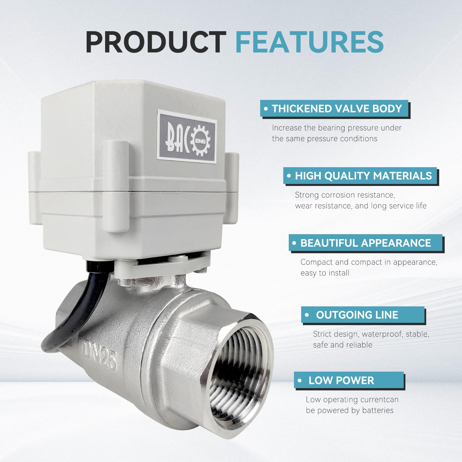 Snapklik.com : 2 Way Motorized Ball Valve, 1 Inch DN25 Electrical Ball ...