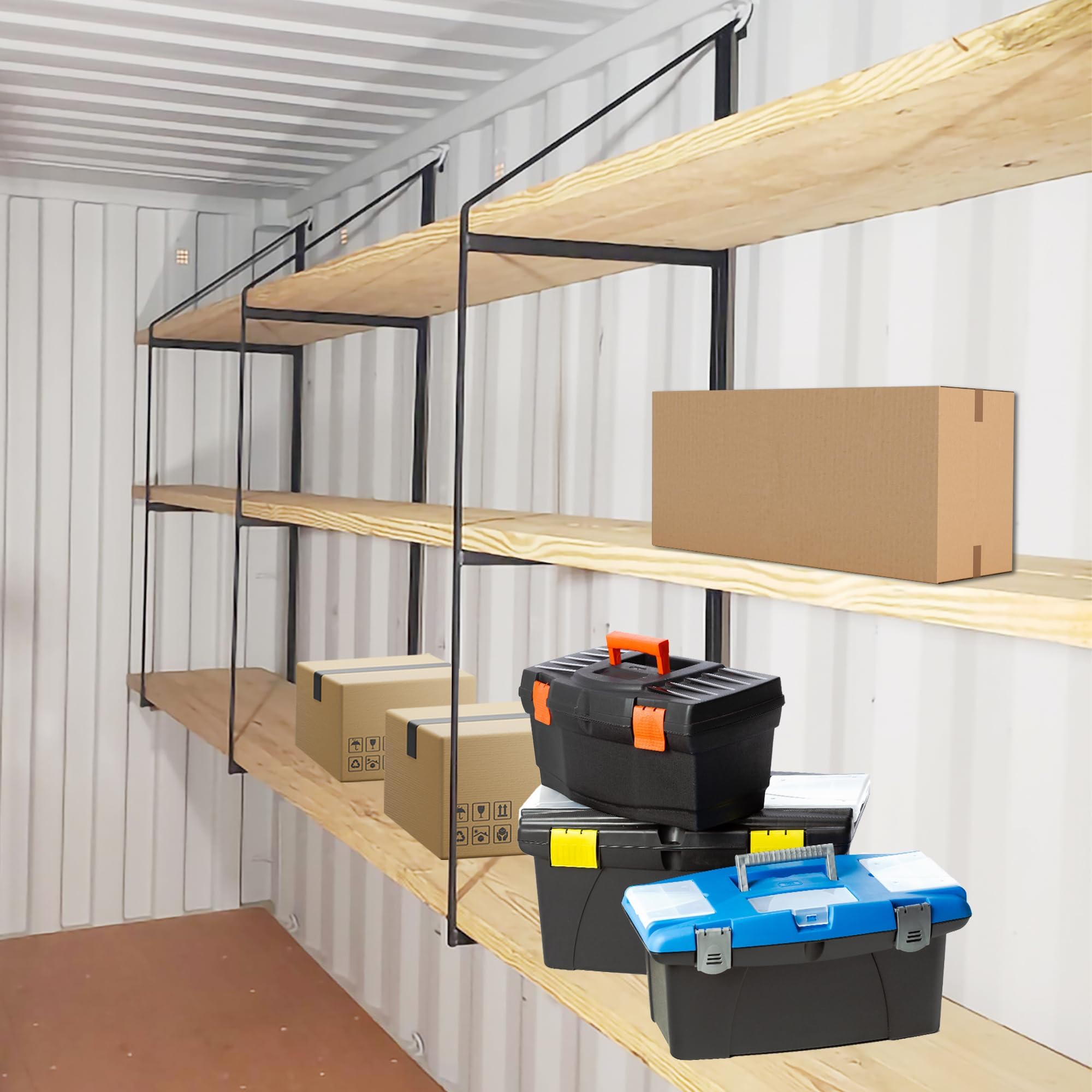 Amazon.com: KUAFU 60 1/2" X 22 1/8" Container Shelving Shelf Bracket ...