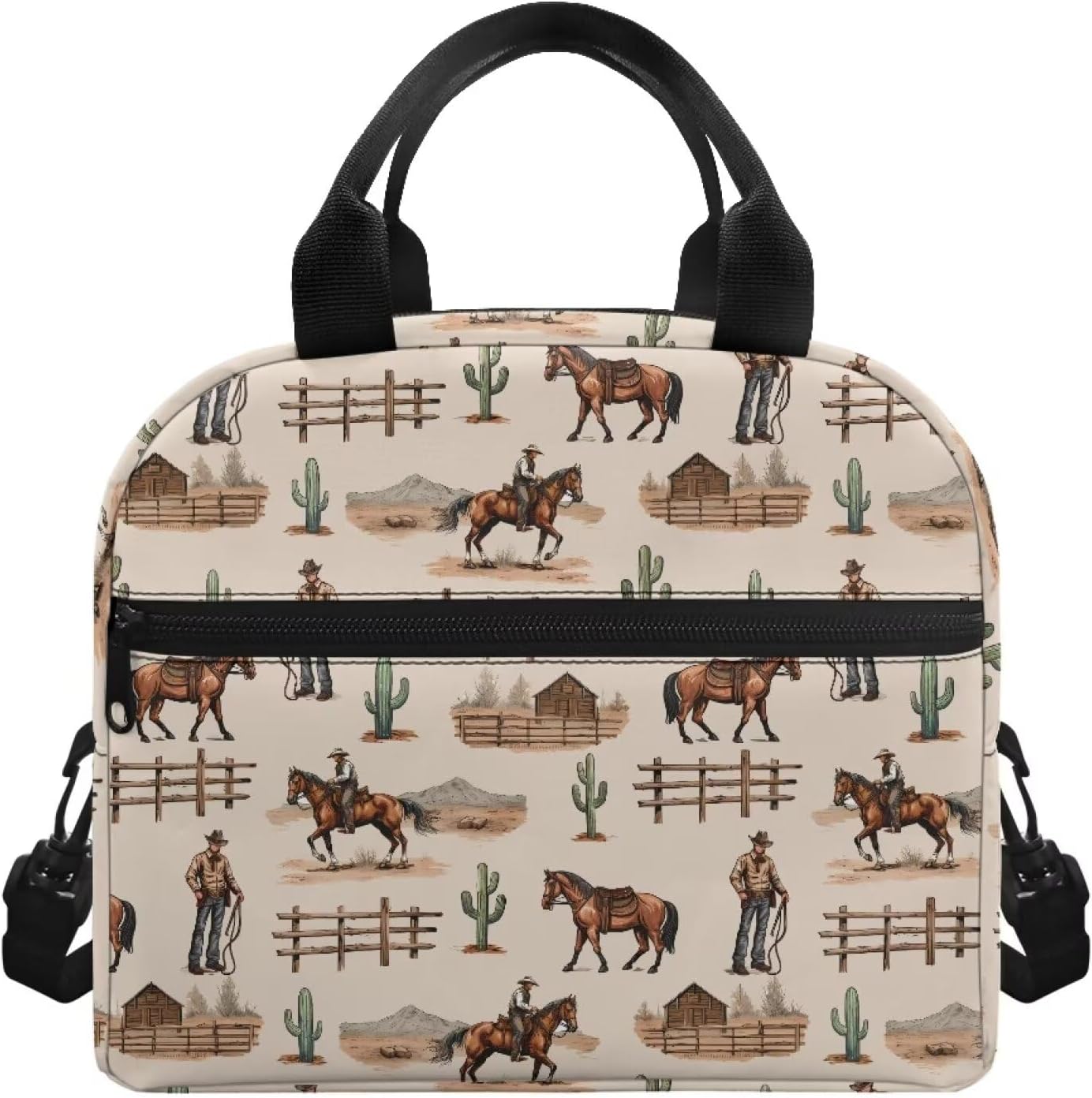 Amazon.com: Glaphy American Western Cowboy Cactus Portable Lunch Bag ...