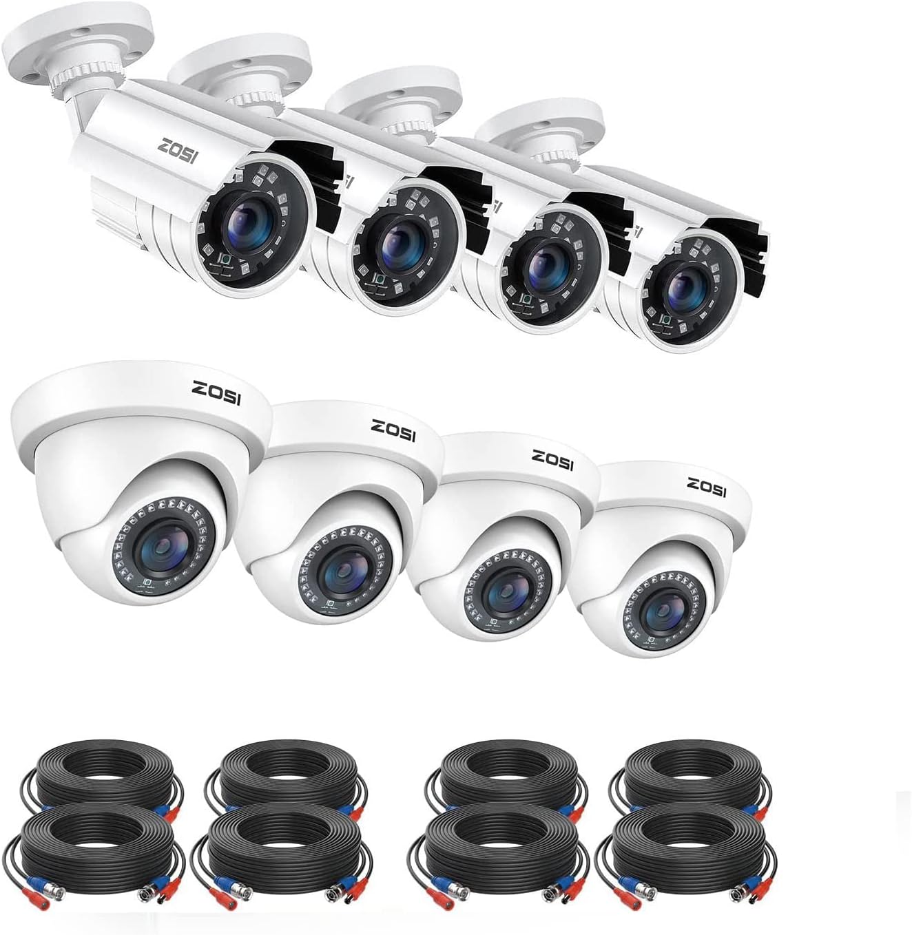 Amazon.com : ZOSI 4 Pack 1080P Security CCTV Dome Surveillance Cameras ...