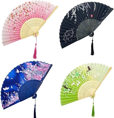 Amazon.com: 10 Pieces Chinese New Year Fans Chinese Character Folding ...