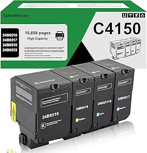 Amazon.com: C4150 Black Magenta Cyan Yellow Toner Cartridge 24B6516 ...