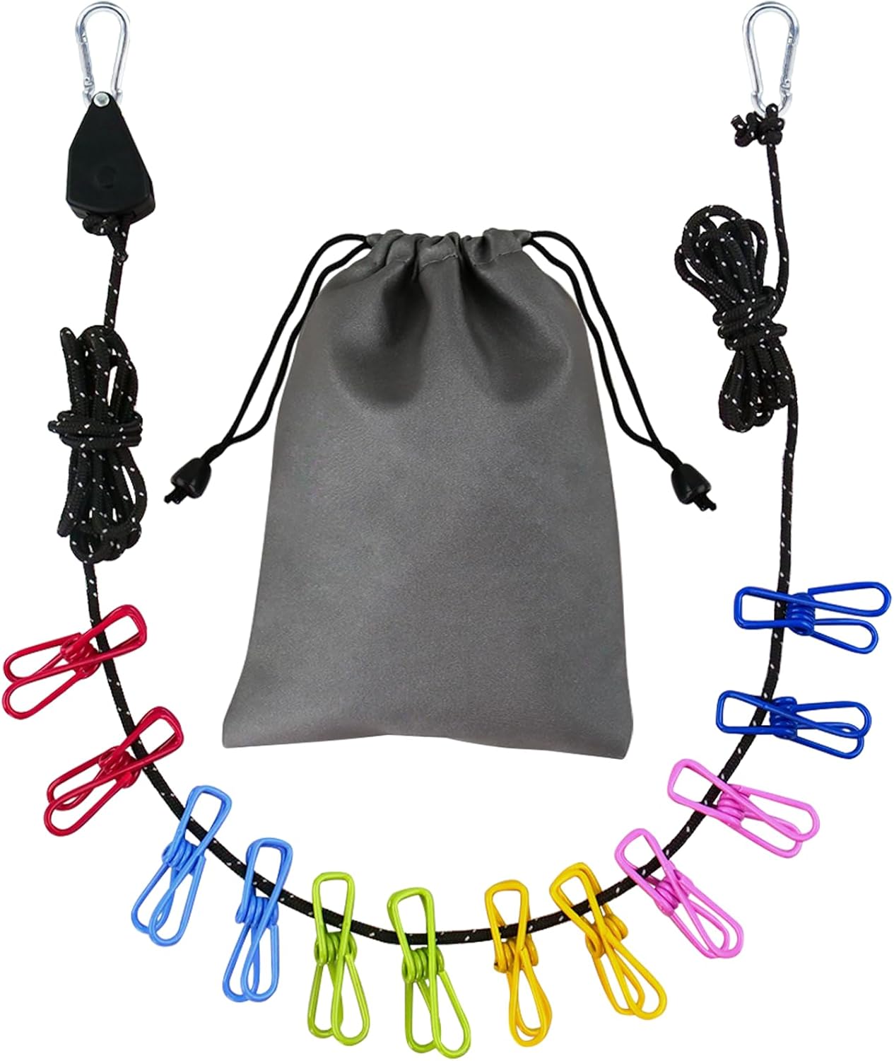 Amazon.com: Retractable Clothesline 4m/13ft, Adjustable Portable Travel ...