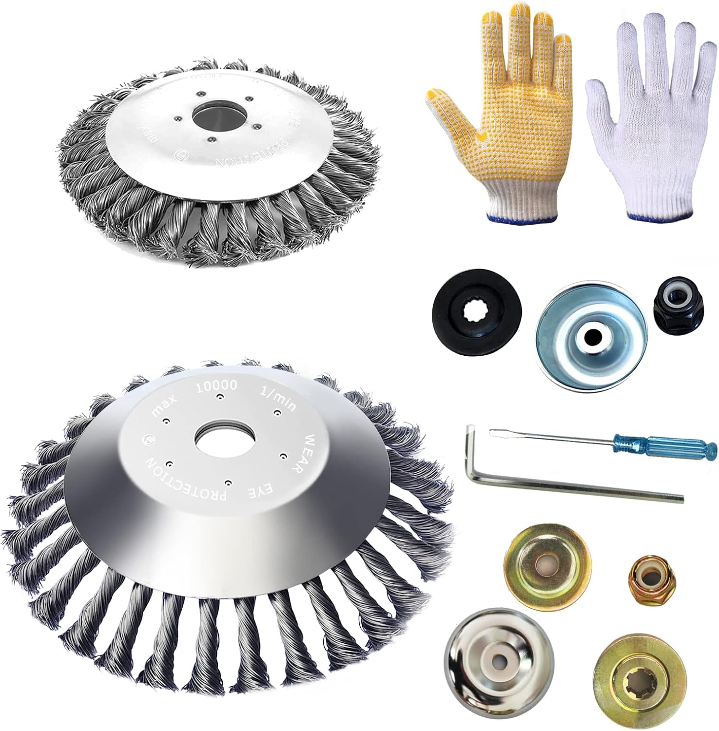 Amazon.com: FHACI 8 Inch & 6 Inch Steel Wire Brush Cutter Trimmer Head ...