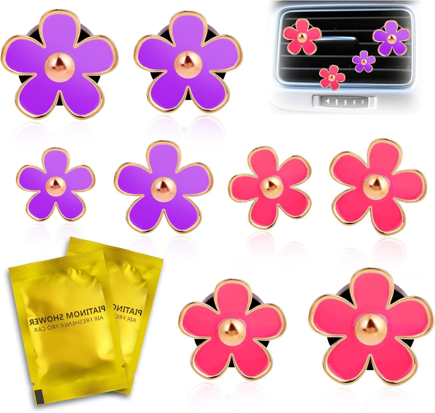 Amazon.com: 8 Pcs Cute Flower Air Freshener Car Flowers for Vents Car ...