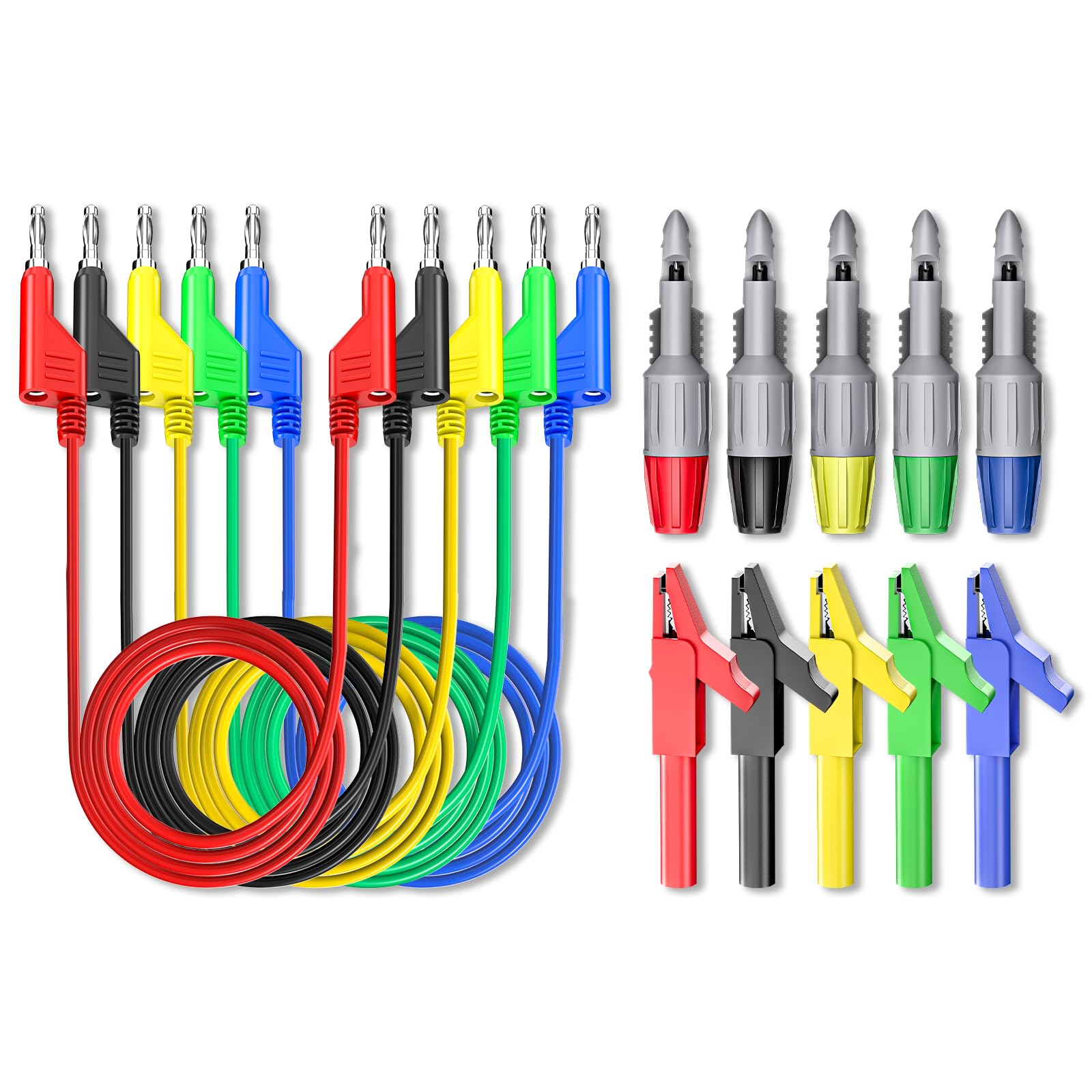 Snapklik.com : Goupchn 4mm Stackable Banana Plug To Banana Plug Test ...